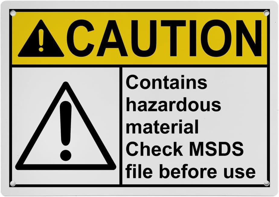 Hazardous Material Check MSDS Sign, Industrial MSDS Right to Know Sign ...