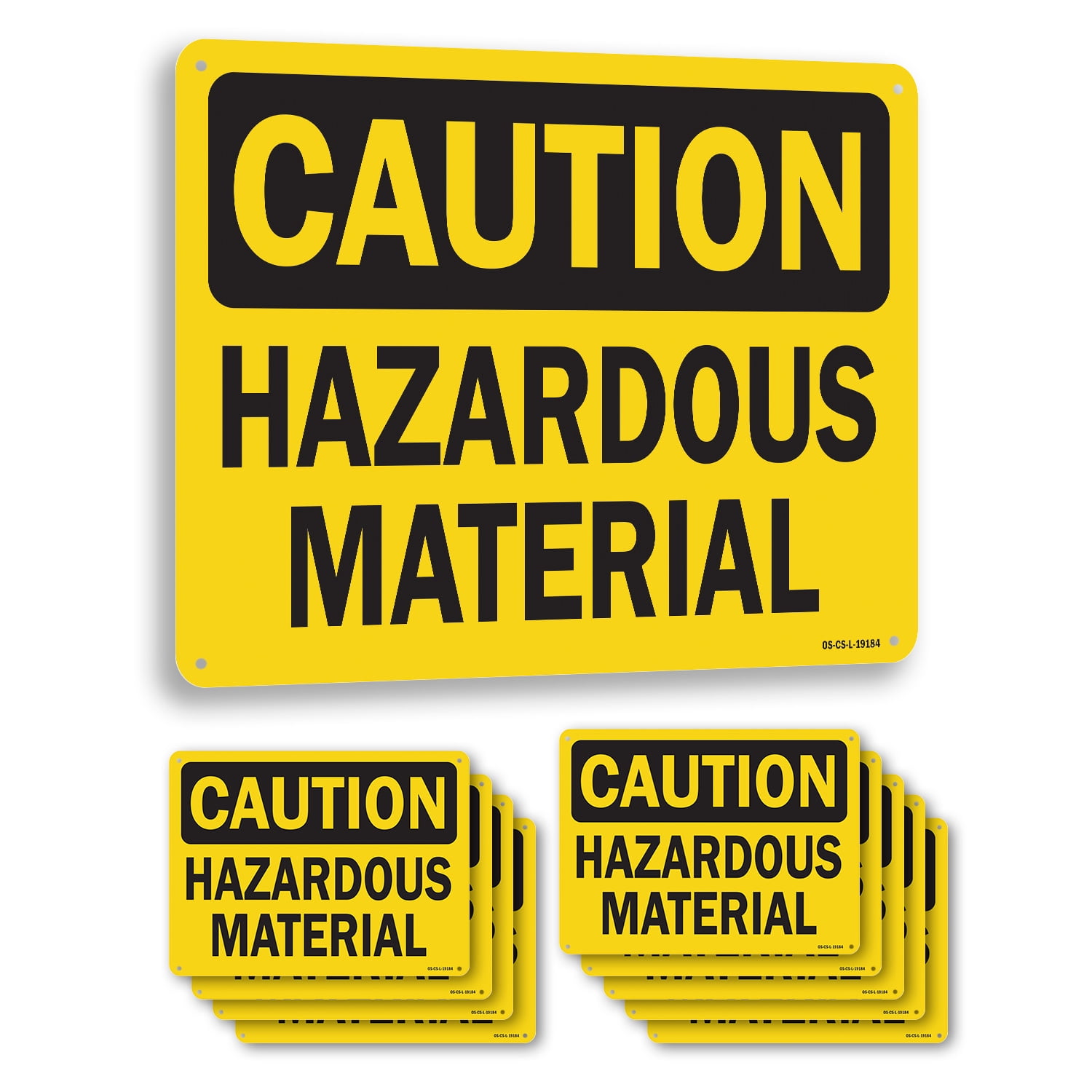 Hazardous Material OSHA Caution Aluminum Sign 24 Inch x 18 Inch - 10 ...