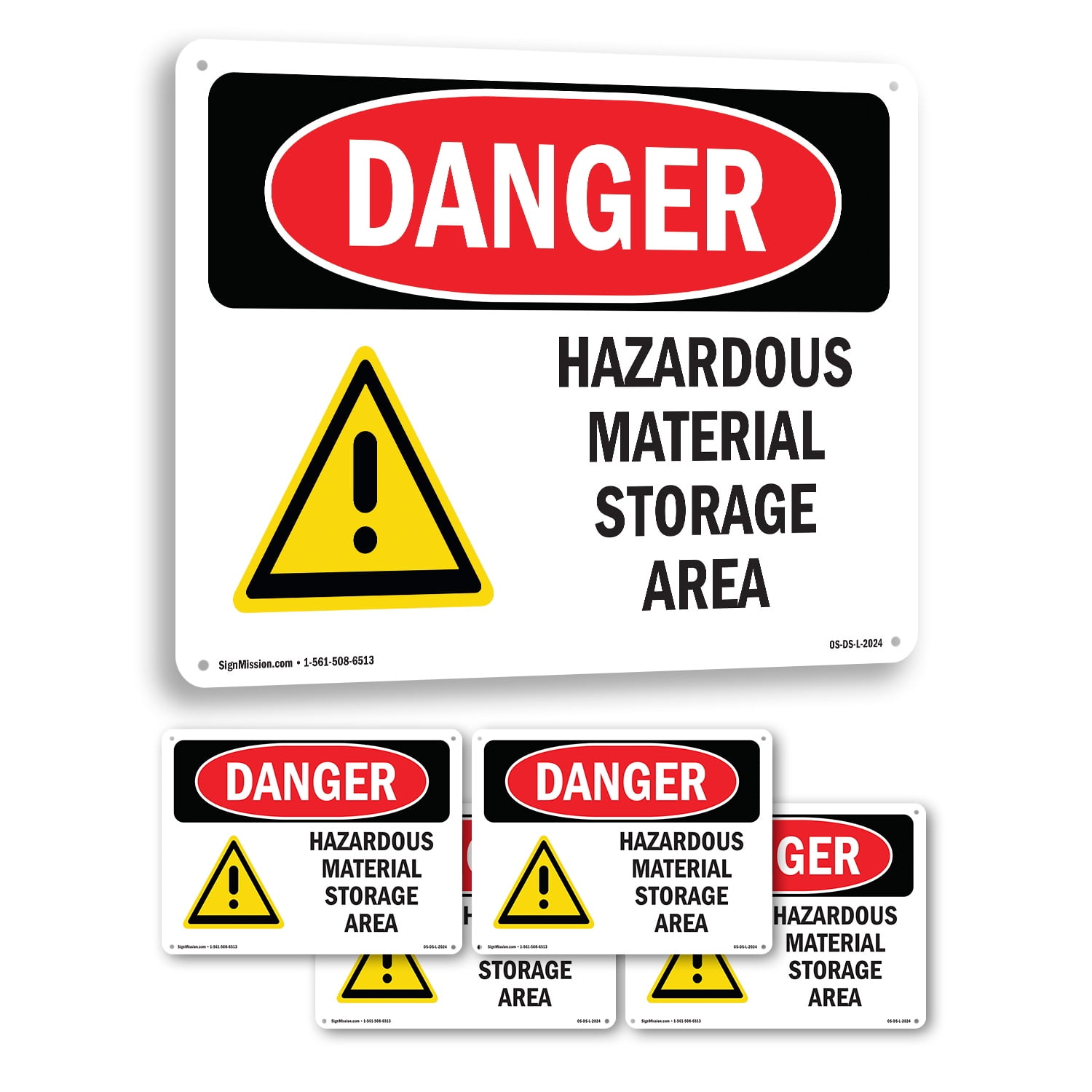 Hazardous Material Storage Area OSHA Danger Rigid Plastic Sign 24 Inch ...