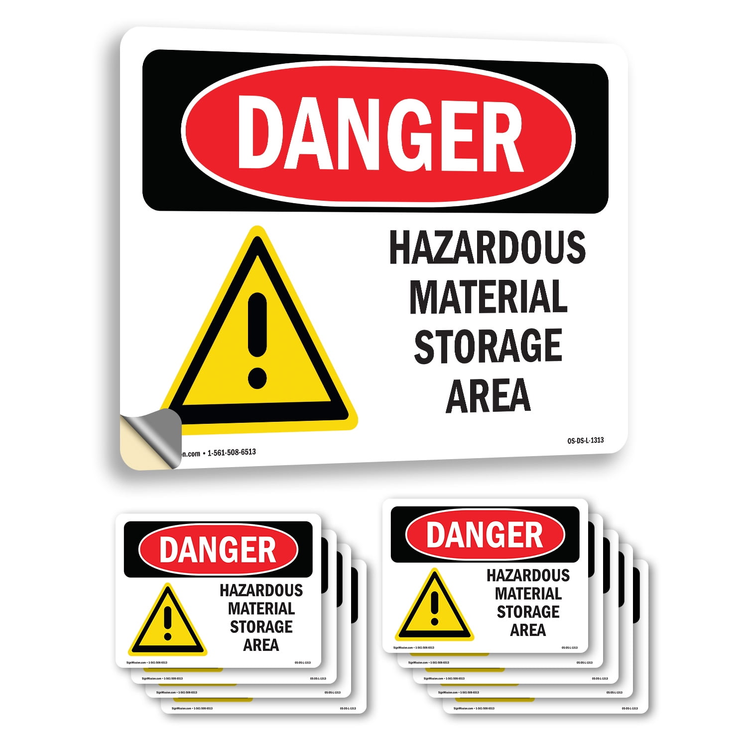 Hazardous Material Storage Area OSHA Danger Vinyl Decal Label 10 Inch x ...