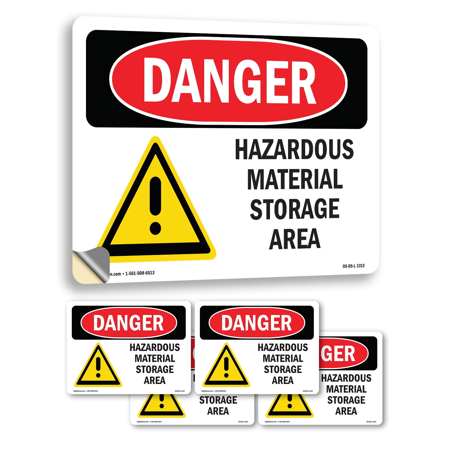 Hazardous Material Storage Area OSHA Danger Vinyl Decal Label 10 Inch x ...