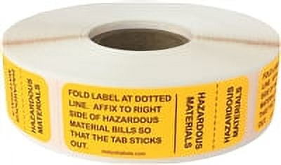 Hazardous Materials Dotted Line Tab Fluorescent Orange Stickers | .75 ...