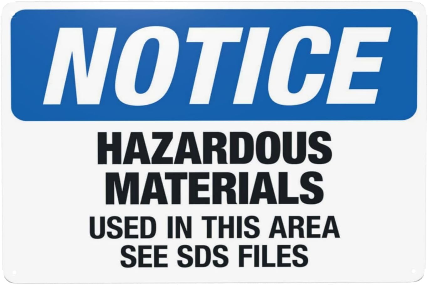 Hazardous Materials Used In This Area Metal Warning Sign, Caution Security Poster 8 x 12 Inches ...