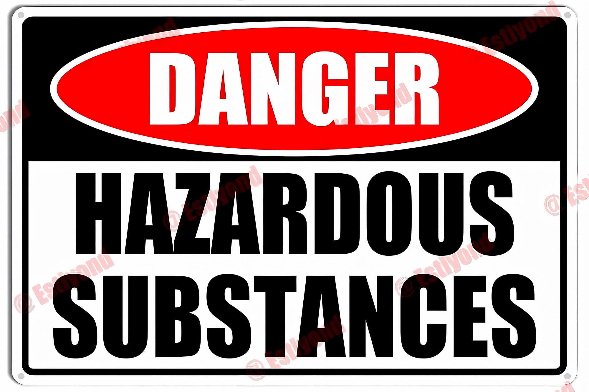 Hazardous Substances Sign - 8"x12" Aluminum Metal Caution Warning ...