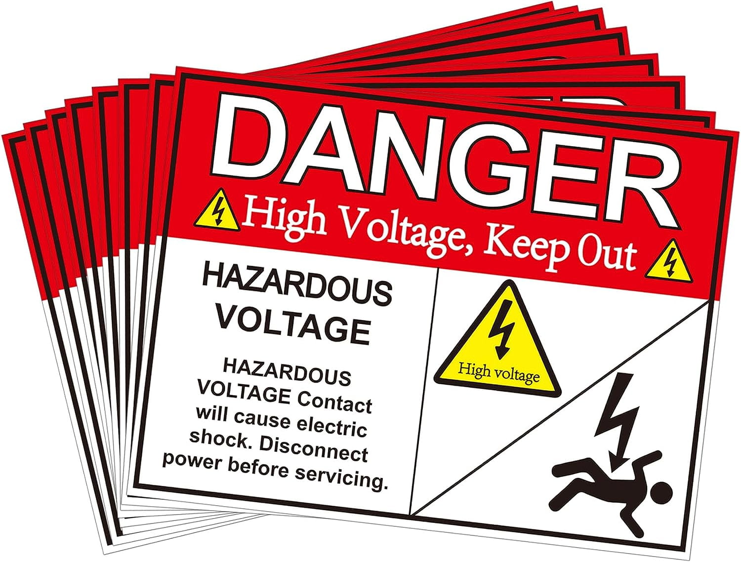 Hazardous Voltage Safety Warning Sticker 3×4 inch Danger Voltage Keep ...