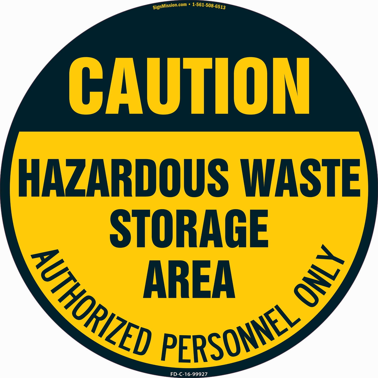 Hazardous Waste Non-Slip Floor Marker | 3 Pack of 16" Circle Vinyl ...