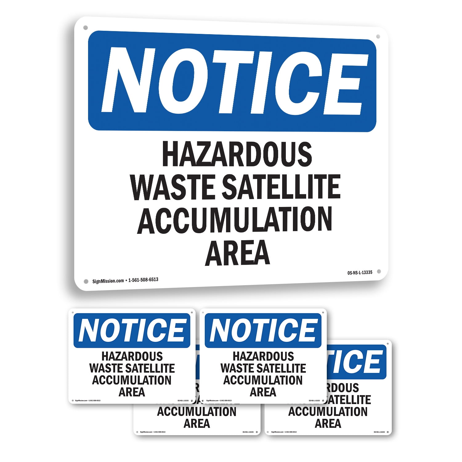 Hazardous Waste Satellite Accumulation Area OSHA Notice Aluminum Sign ...