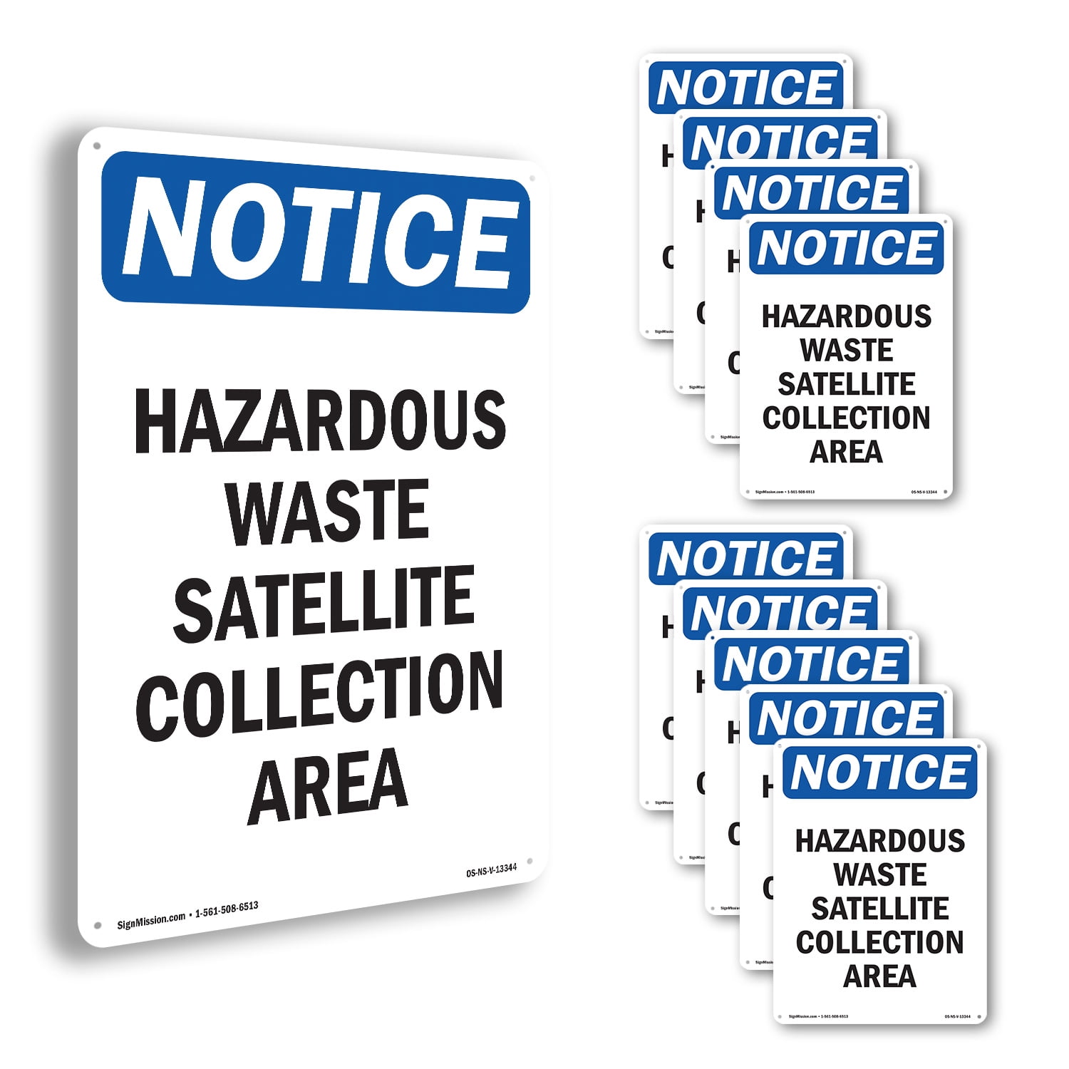 Hazardous Waste Satellite Collection OSHA Notice Aluminum Sign 18 Inch ...