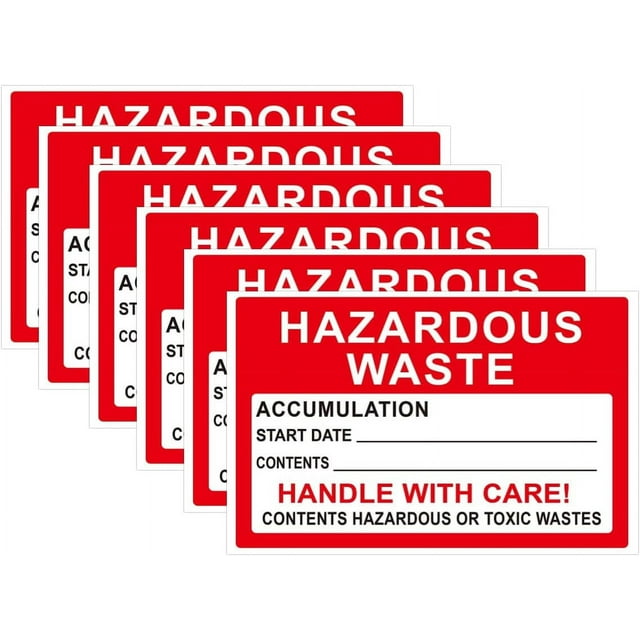 Hazardous Waste Sticker Label Handle with Care Sticker Toxic Waste ...