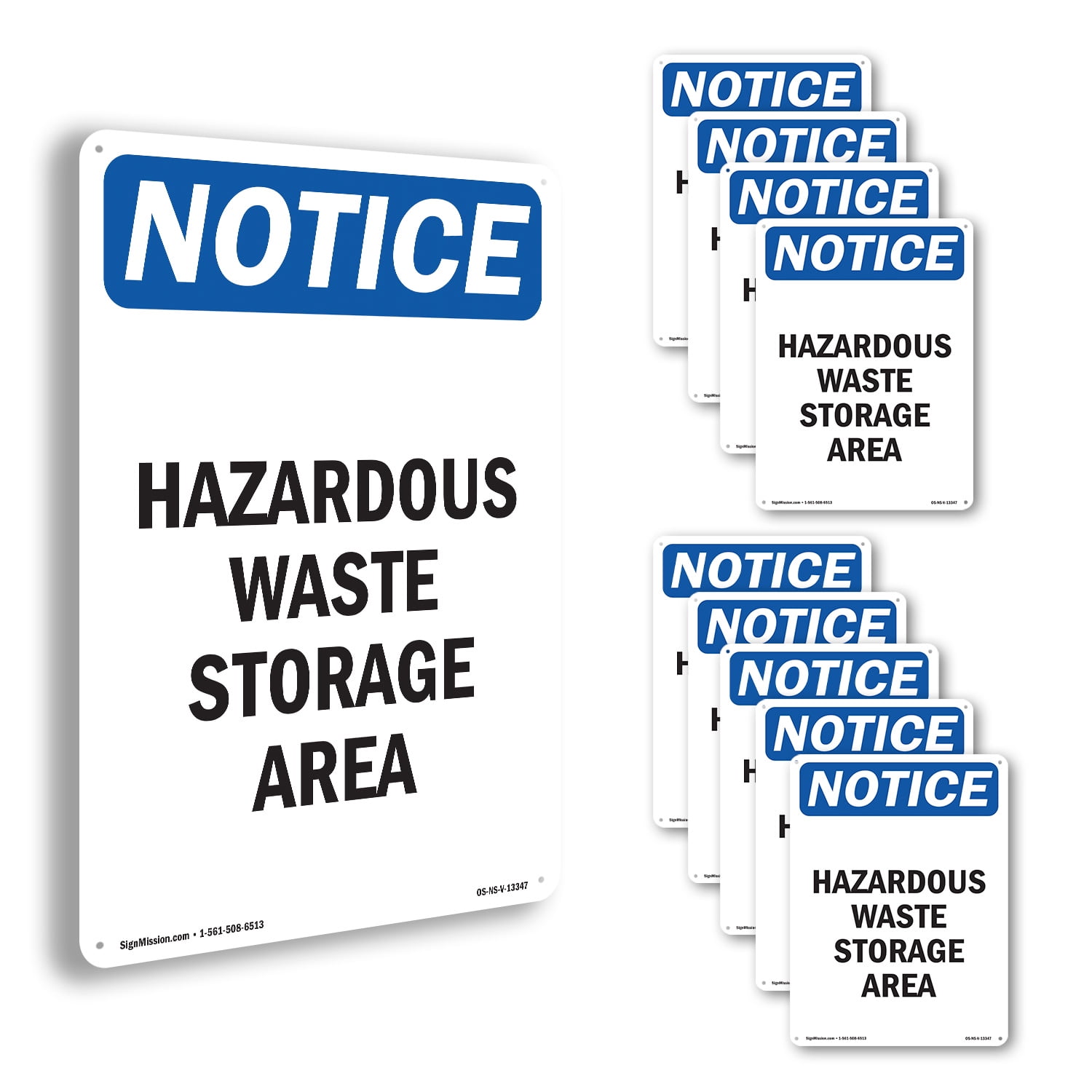 Hazardous Waste Storage Area OSHA Notice Rigid Plastic Sign 10 Inch x 7 ...