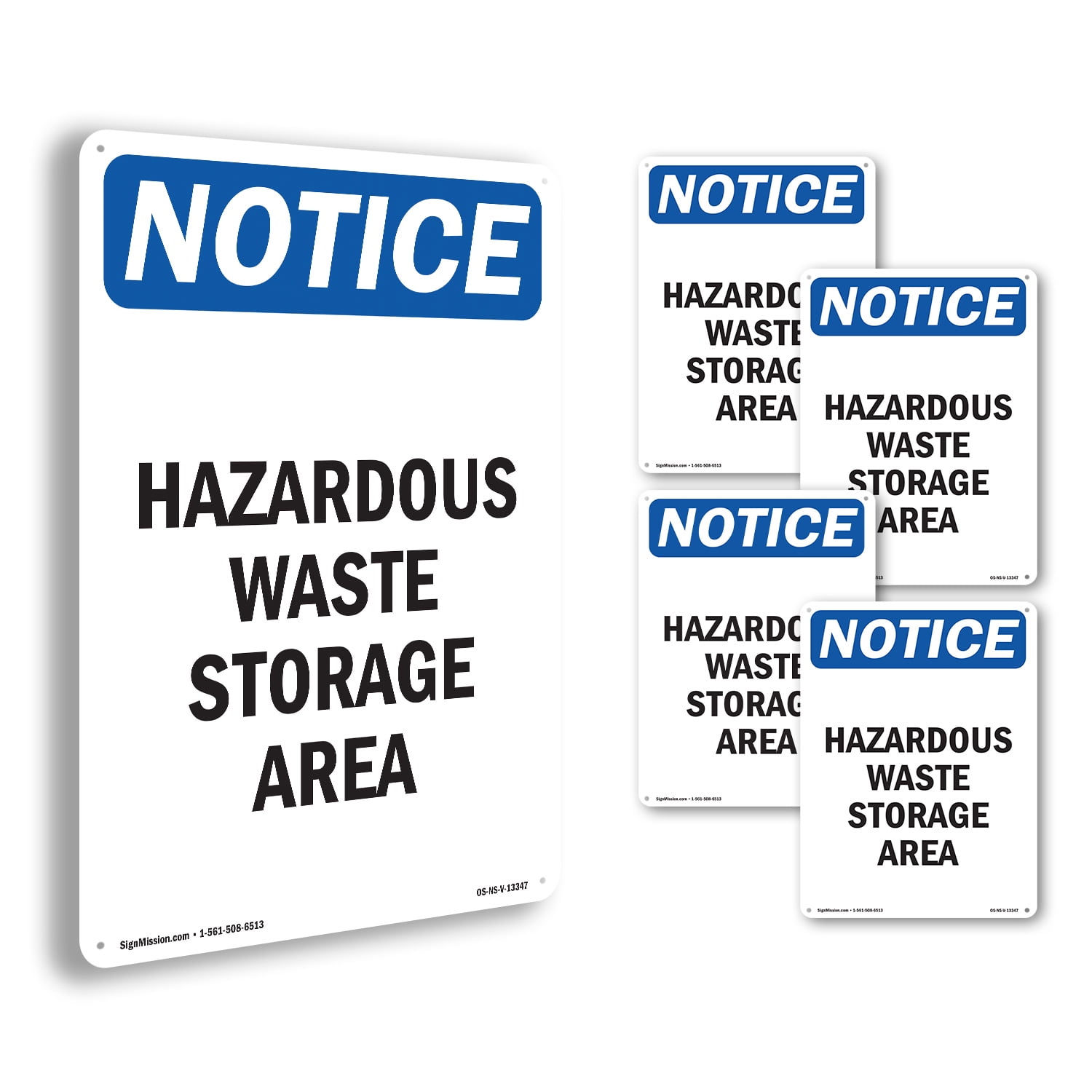 Hazardous Waste Storage Area OSHA Notice Rigid Plastic Sign 18 Inch x ...
