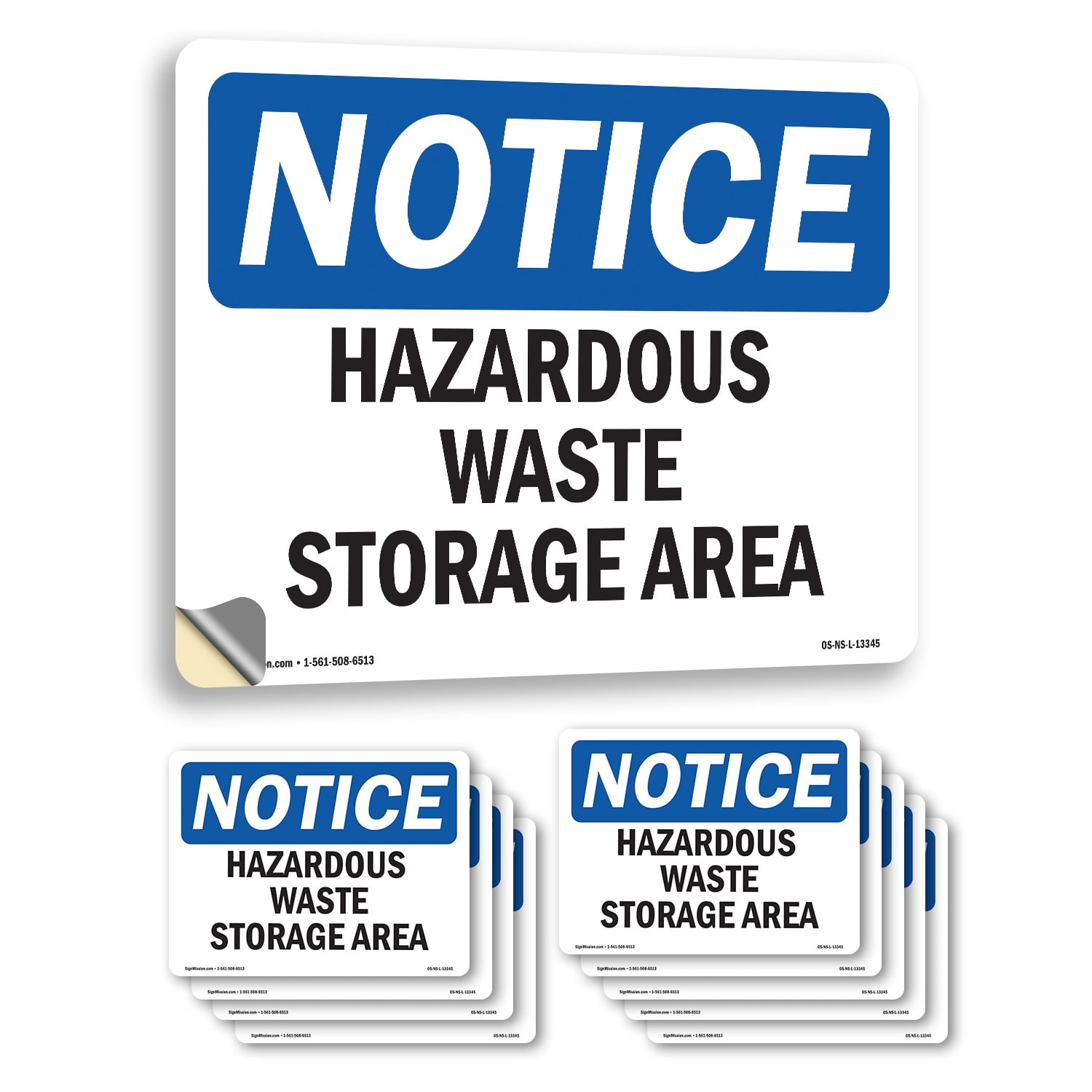 Hazardous Waste Storage Area OSHA Notice Vinyl Decal Label 5 Inch x 3.5 ...