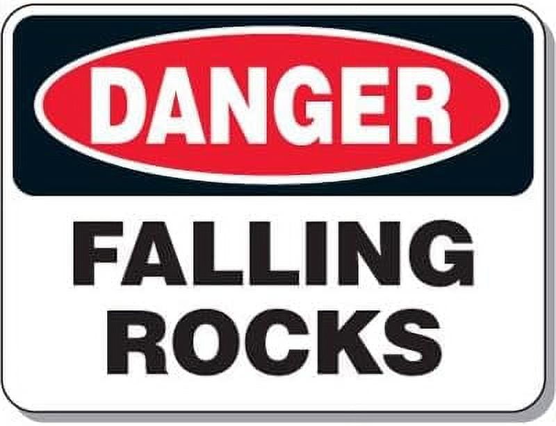 Hazardous Work Zone Mining Signs - Danger Falling Rocks Safety ...