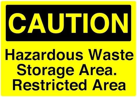 Hazardous waste storage area Caution signs Metal Tin Sign 8 x 12 inch ...