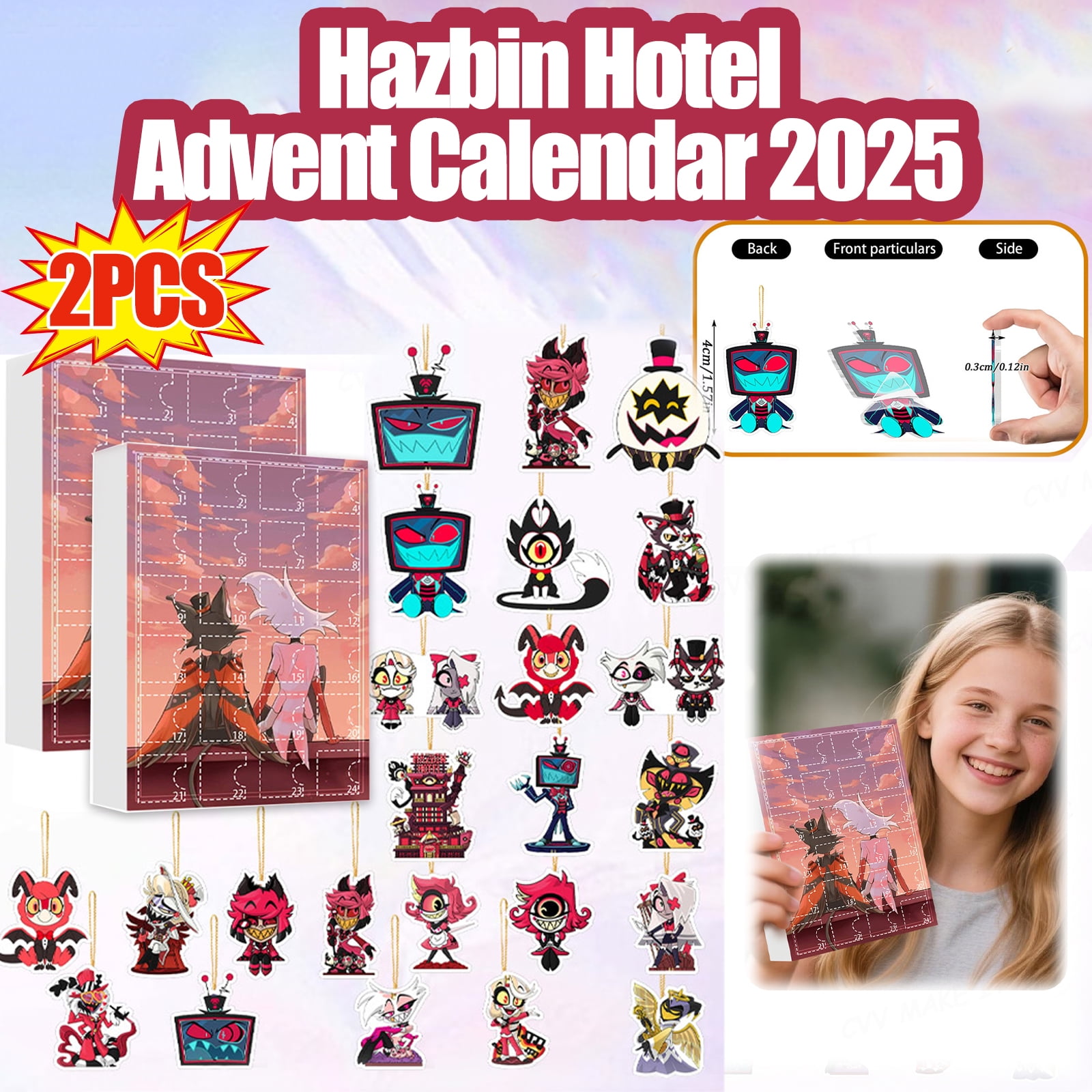 Hazbin Christmas Advent Calendar - 24pcs Hotel Character 2D Acrylic ...