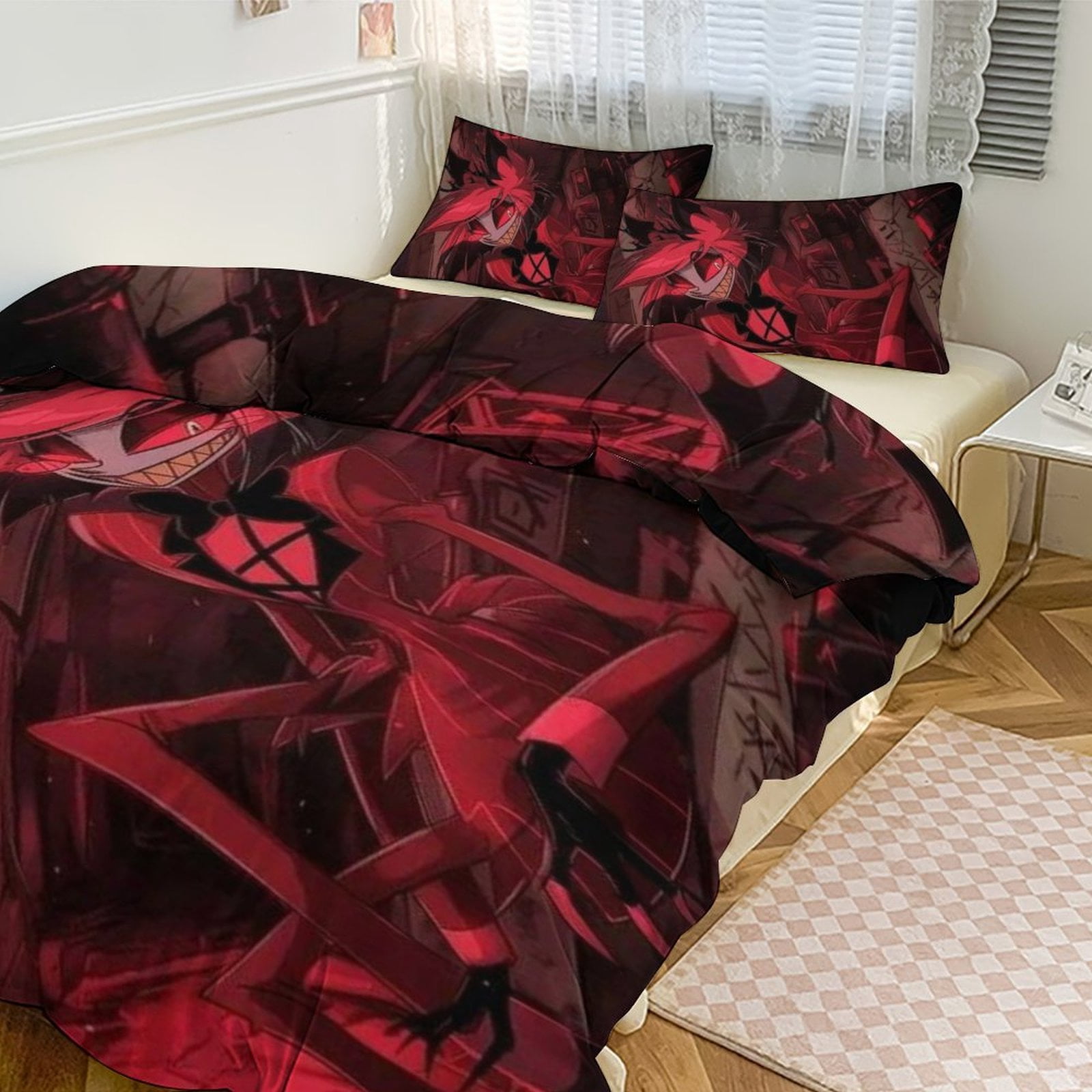 Hazbin Ho-tel Bedding Set Anime Three-piece for Boys Girls Teens King ...