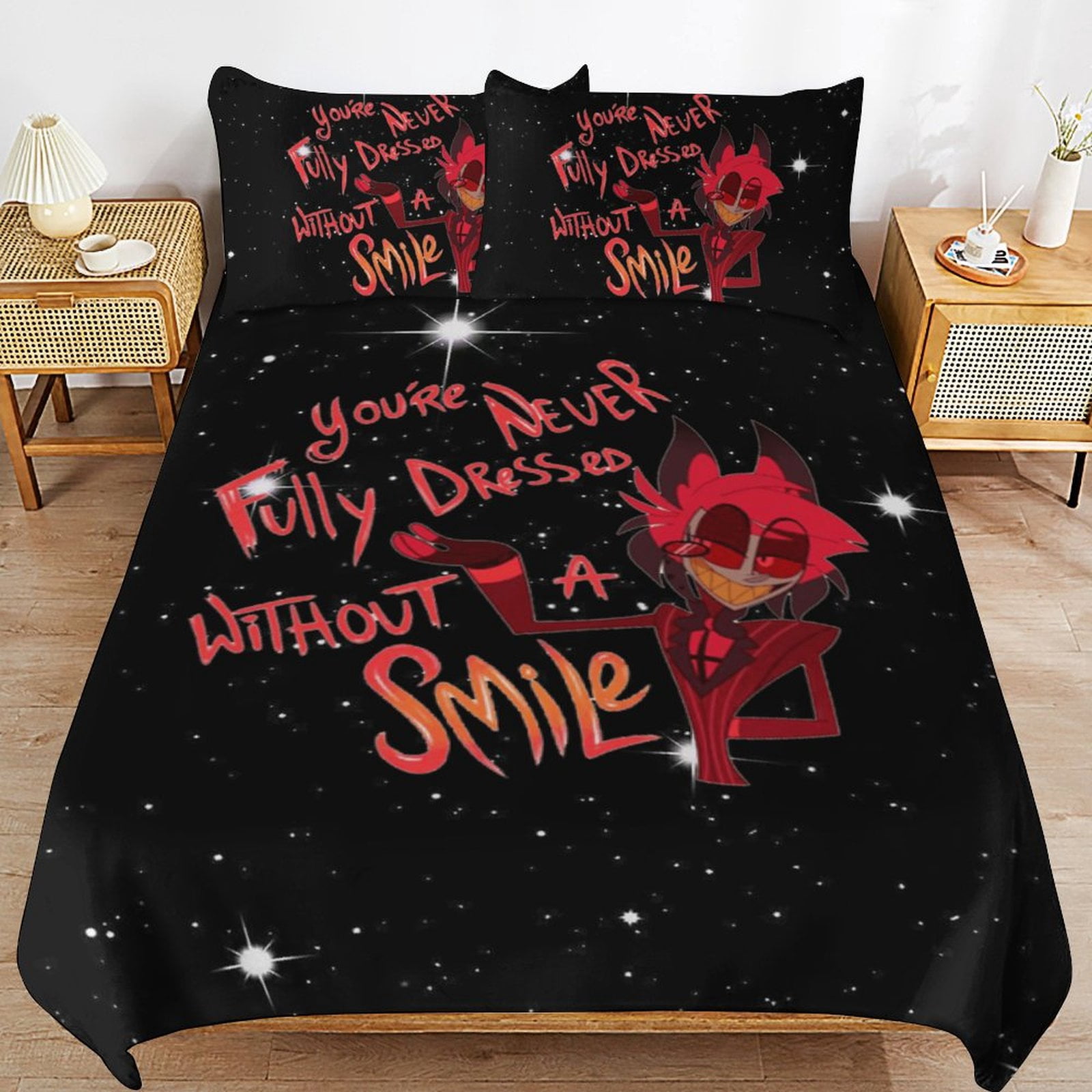 Hazbin Hotel 3-Piece Bedding Set 86"x70" Duvet Cover & 2 Pillow Shams ...