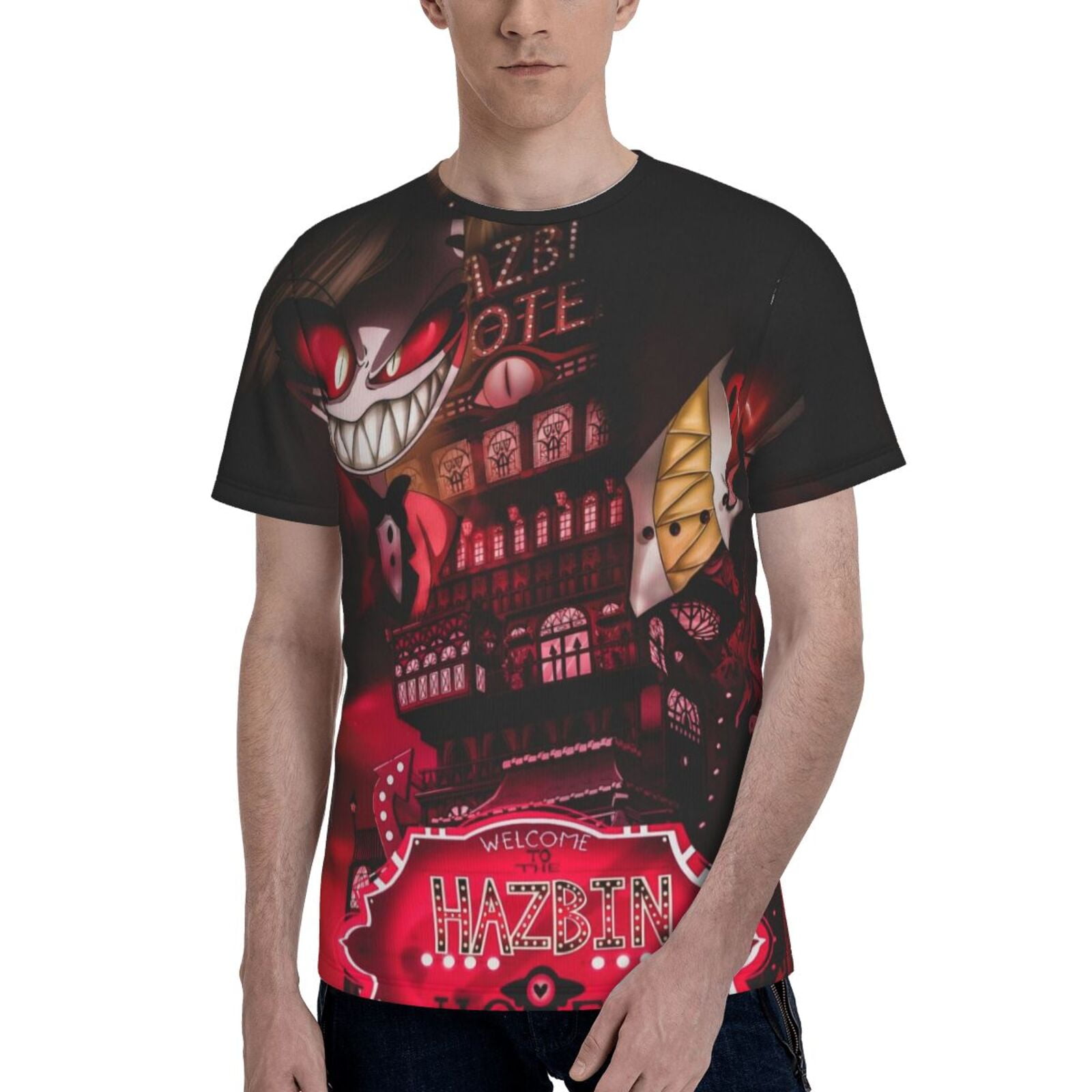 Hazbin Hotel 3d Graphic Print Shirts Casual Short Sleeve Tee Shirts Top For Mens - Walmart.com