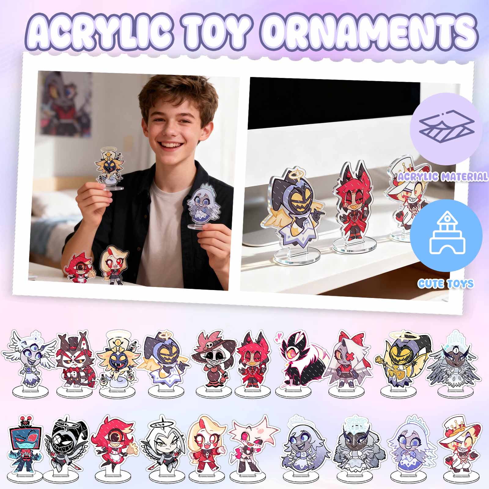 Hazbin Hotel Acrylic Stand Collection - Anime Character Display for ...