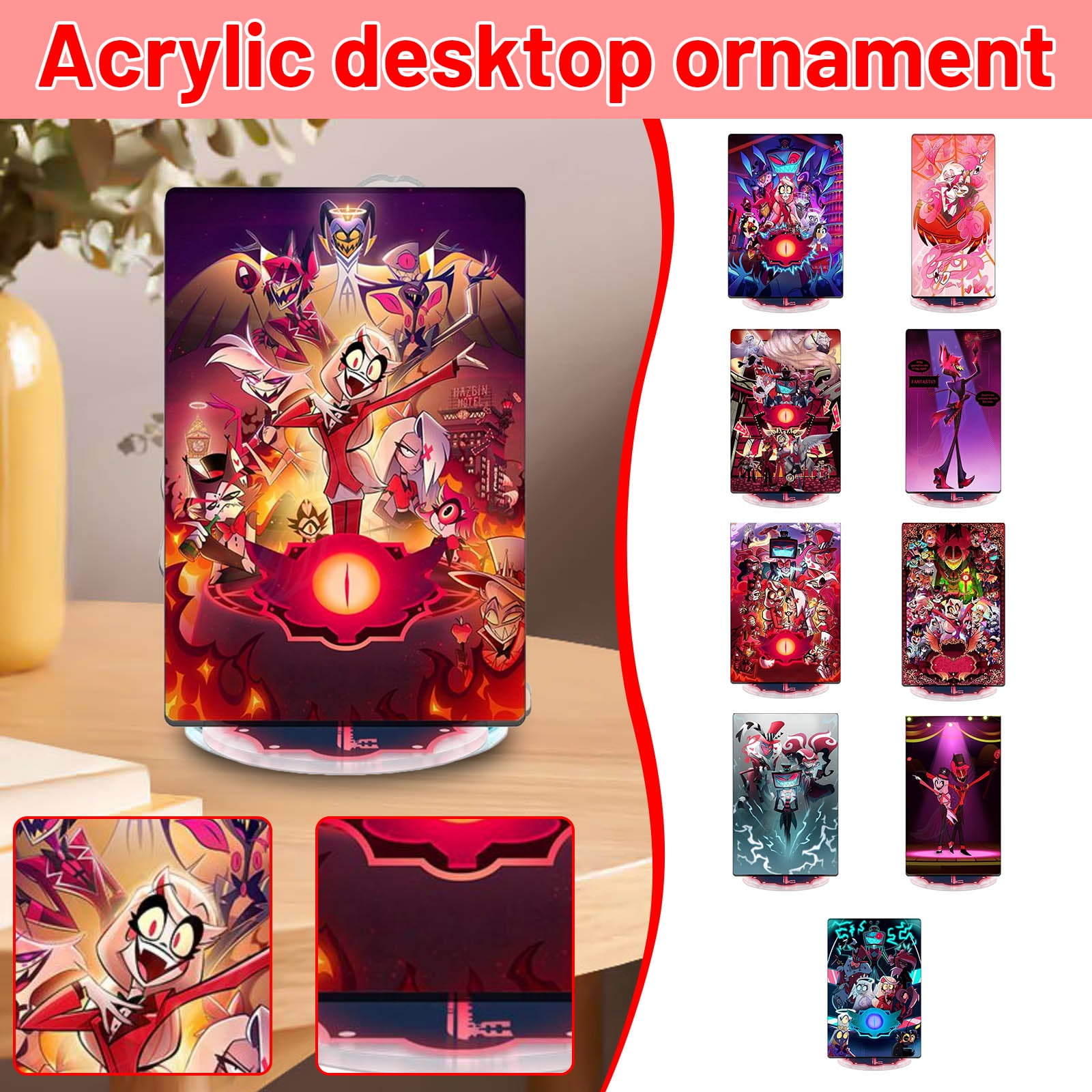 Hazbin Hotel Alastor Acrylic Desktop Ornament - Colorful Anime Stand ...