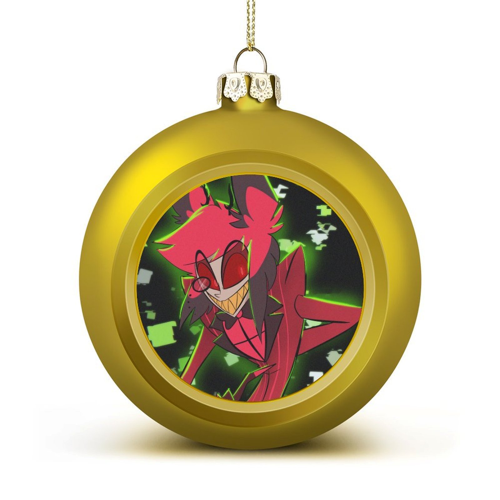 Hazbin Hotel Alastor Christmas Balls Decoration Xmas Gift Sparkling ...