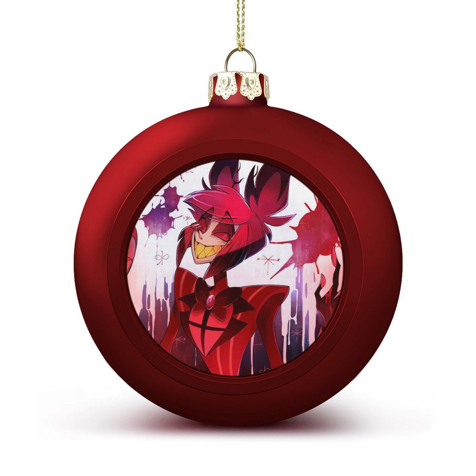 Hazbin Hotel Alastor Christmas Balls Decoration Xmas Gift Sparkling ...
