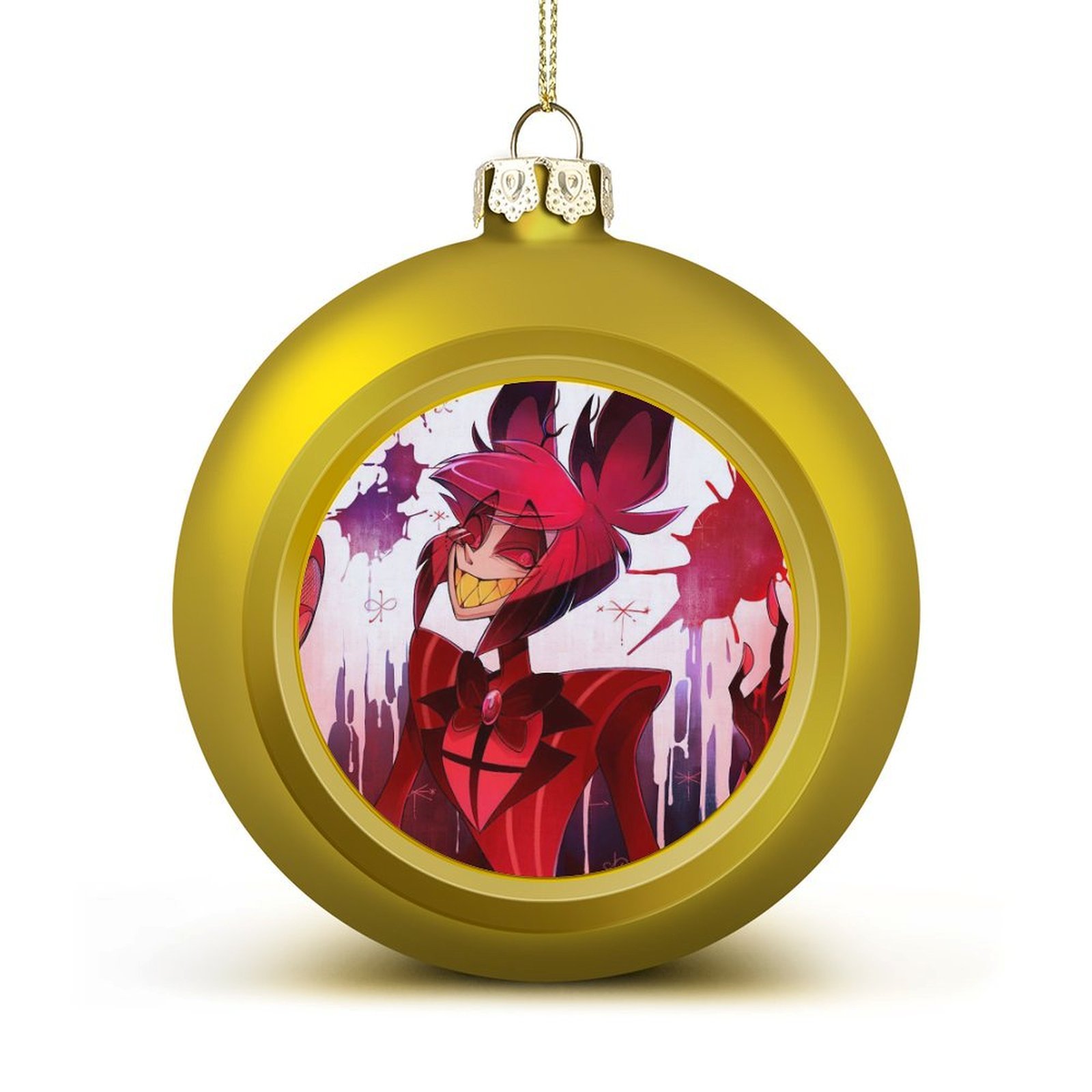 Hazbin Hotel Alastor Christmas Balls Decoration Xmas Gift Sparkling ...