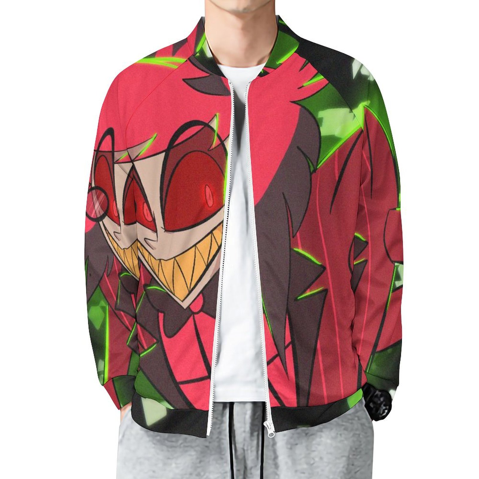 Hazbin Hotel Alastor Fashion Jacket Mens Windbreaker Coat Lightweight ...