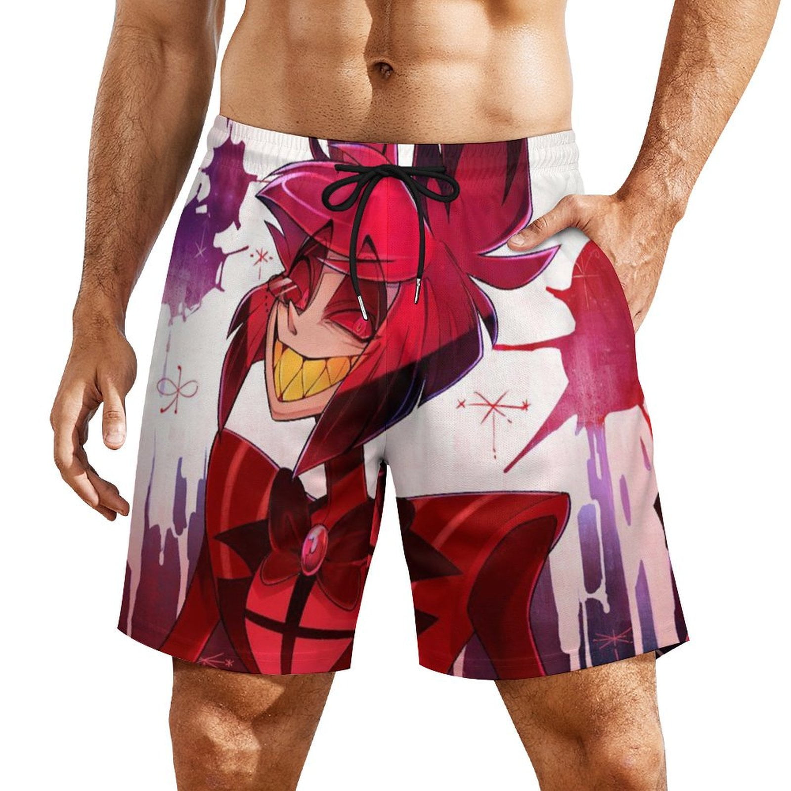 Hazbin Hotel Alastor Mens Board Shorts Summer Swim Trunks Quick Dry ...
