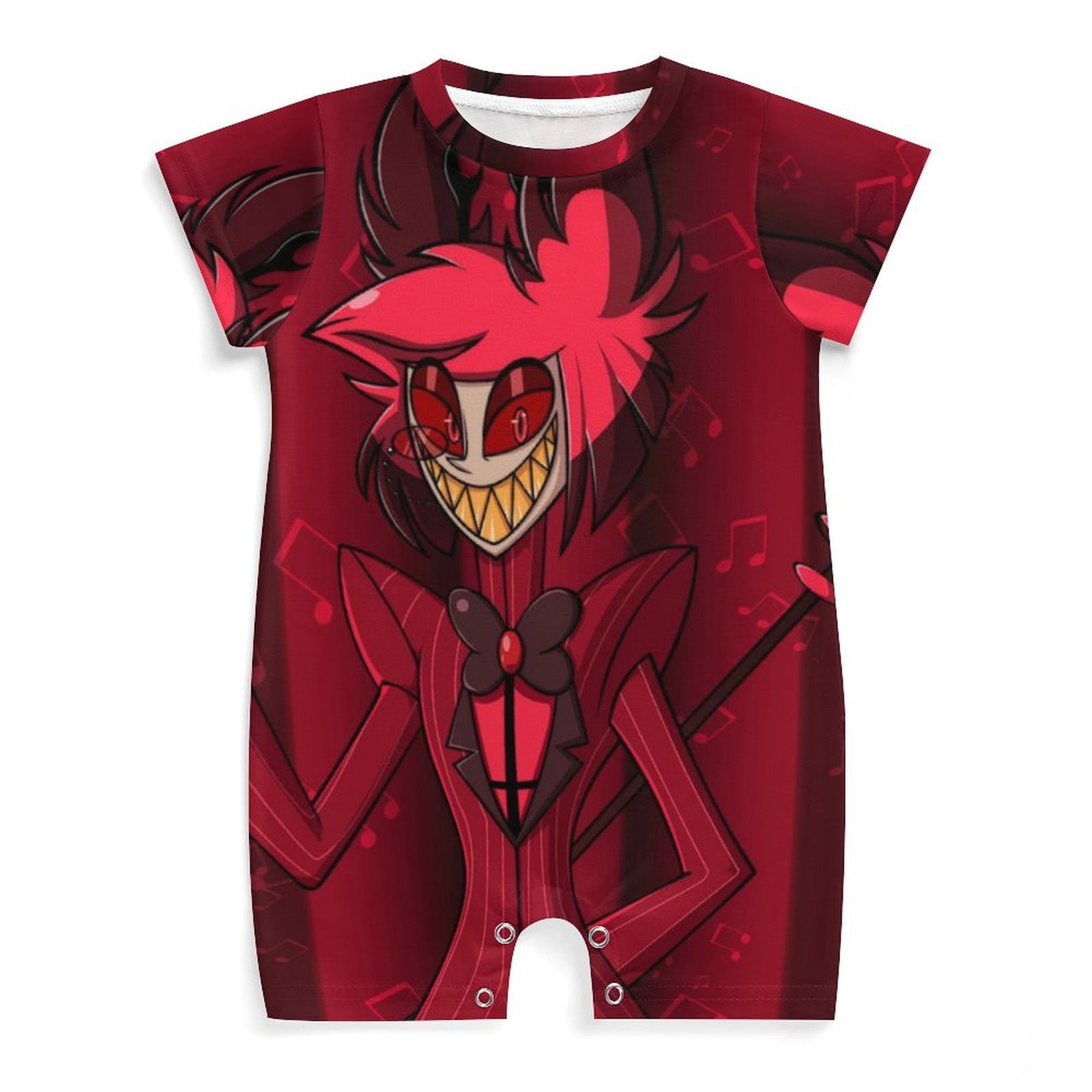 Hazbin Hotel Alastor Radio Demon Baby One-Piece Rompers Summer Short ...
