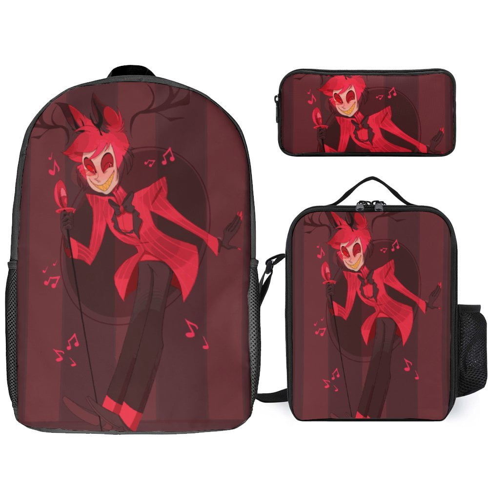Hazbin Hotel Alastor Radio Demon Backpack With Lunch Bag Pencil Case ...