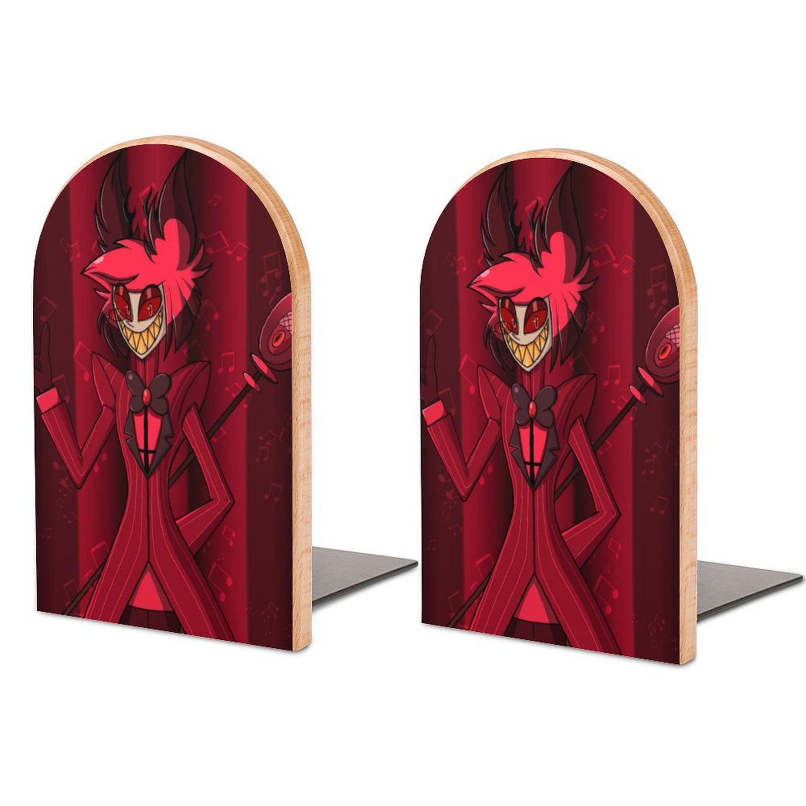Hazbin Hotel Alastor Radio Demon Bookends Wood Book Divider Decor ...