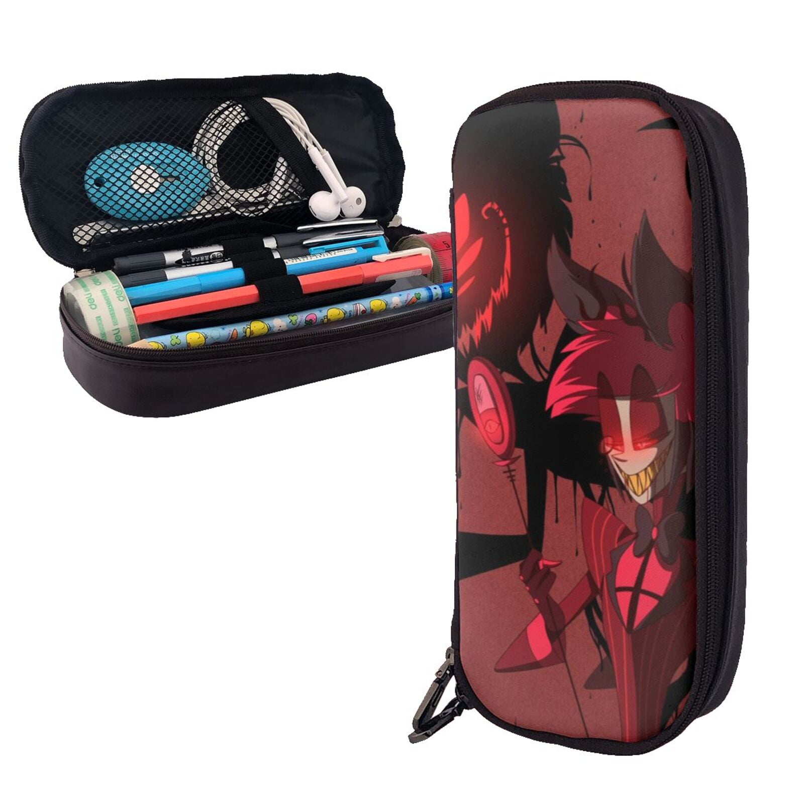 Hazbin Hotel Alastor Radio Demon Brown Pencil Case Leather Pen Bag ...