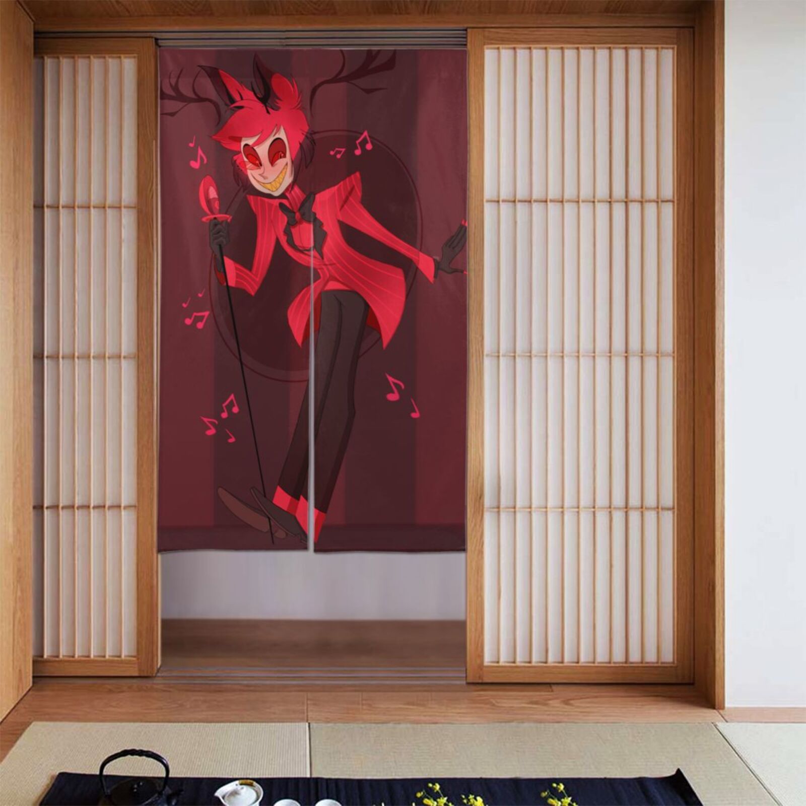 Hazbin Hotel Alastor Radio Demon Door Curtain Drape Split Doorway ...
