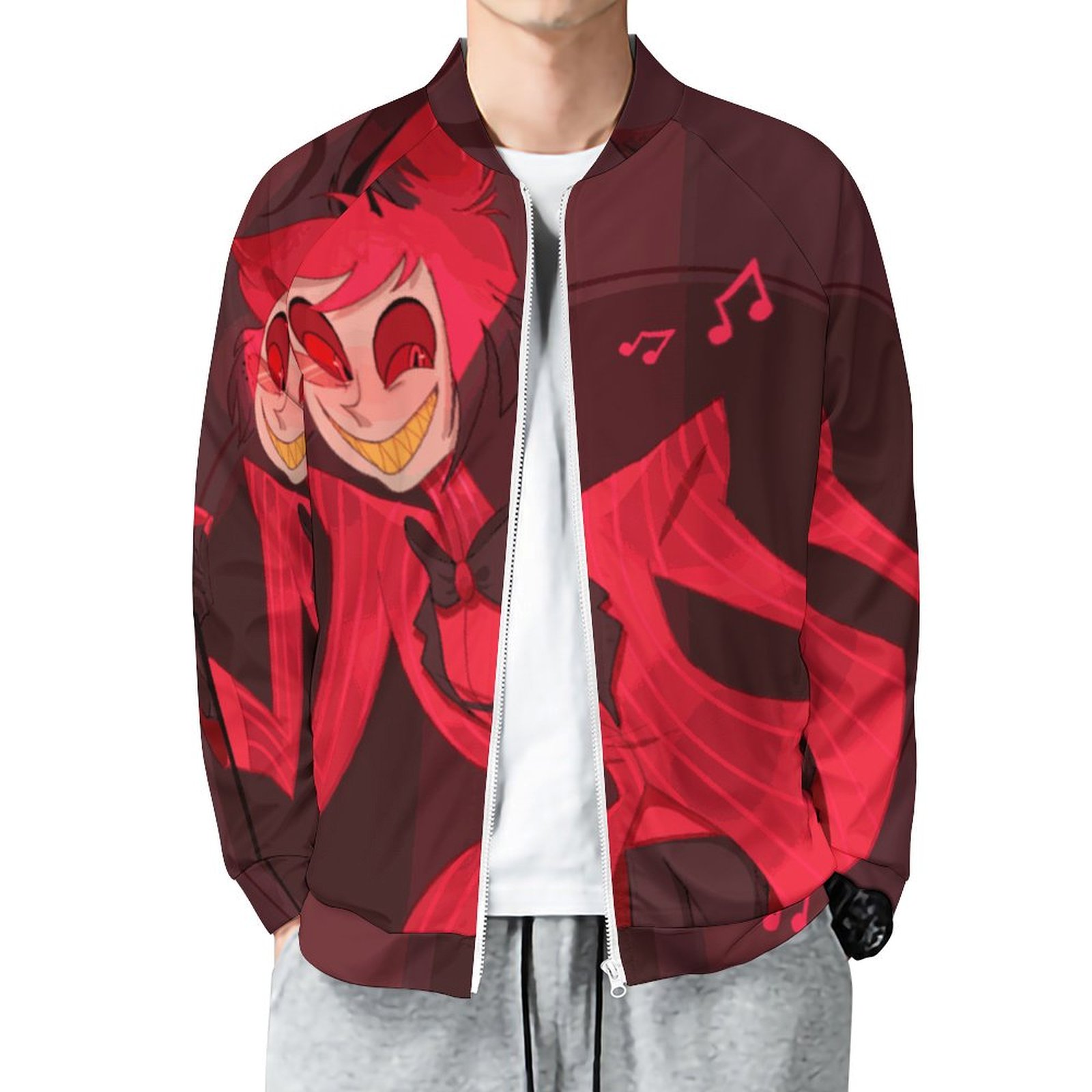 Hazbin Hotel Alastor Radio Demon Fashion Jacket Mens Windbreaker Coat ...