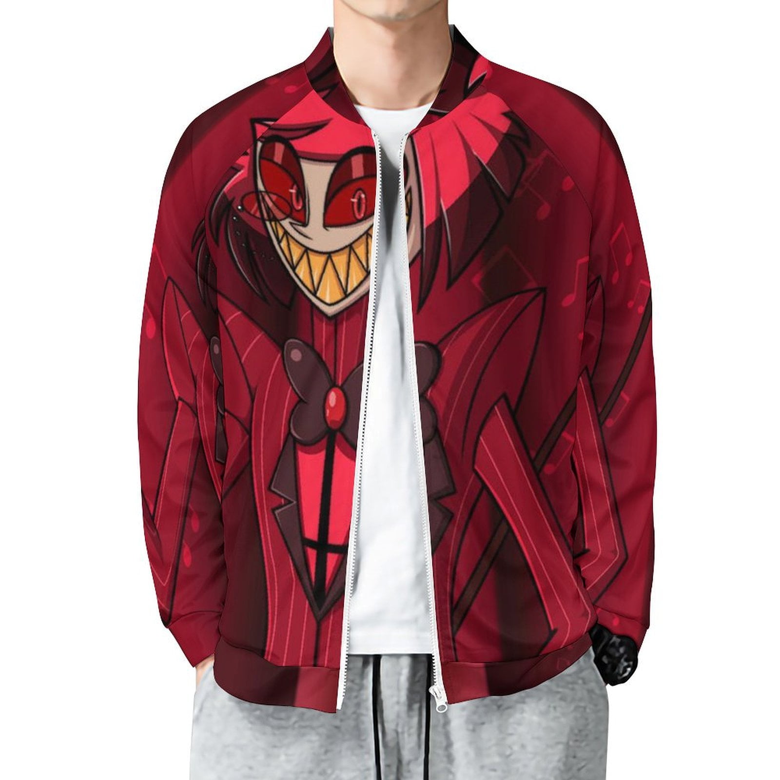 Hazbin Hotel Alastor Radio Demon Fashion Jacket Mens Windbreaker Coat ...