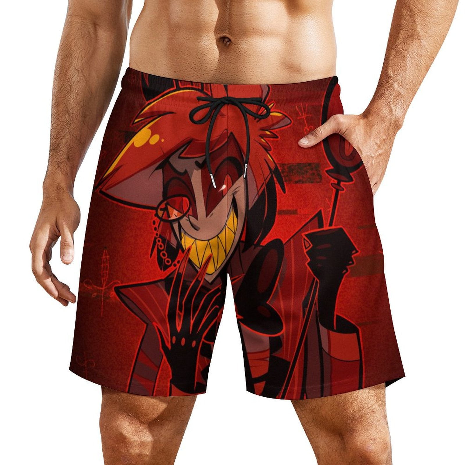 Hazbin Hotel Alastor Radio Demon Mens Board Shorts Summer Swim Trunks ...