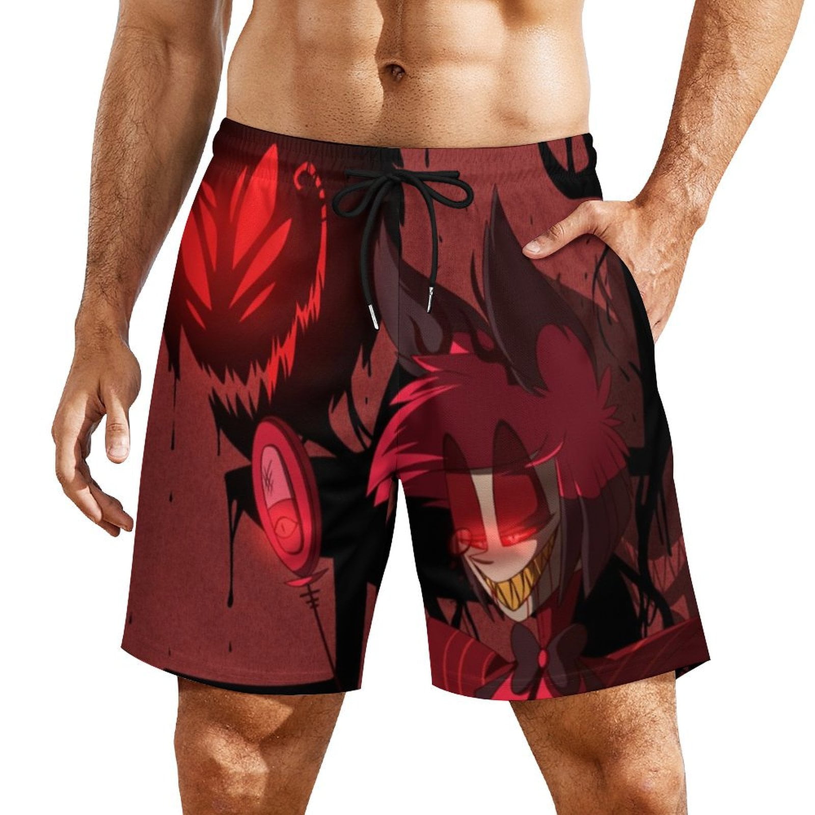 Hazbin Hotel Alastor Radio Demon Mens Board Shorts Summer Swim Trunks ...