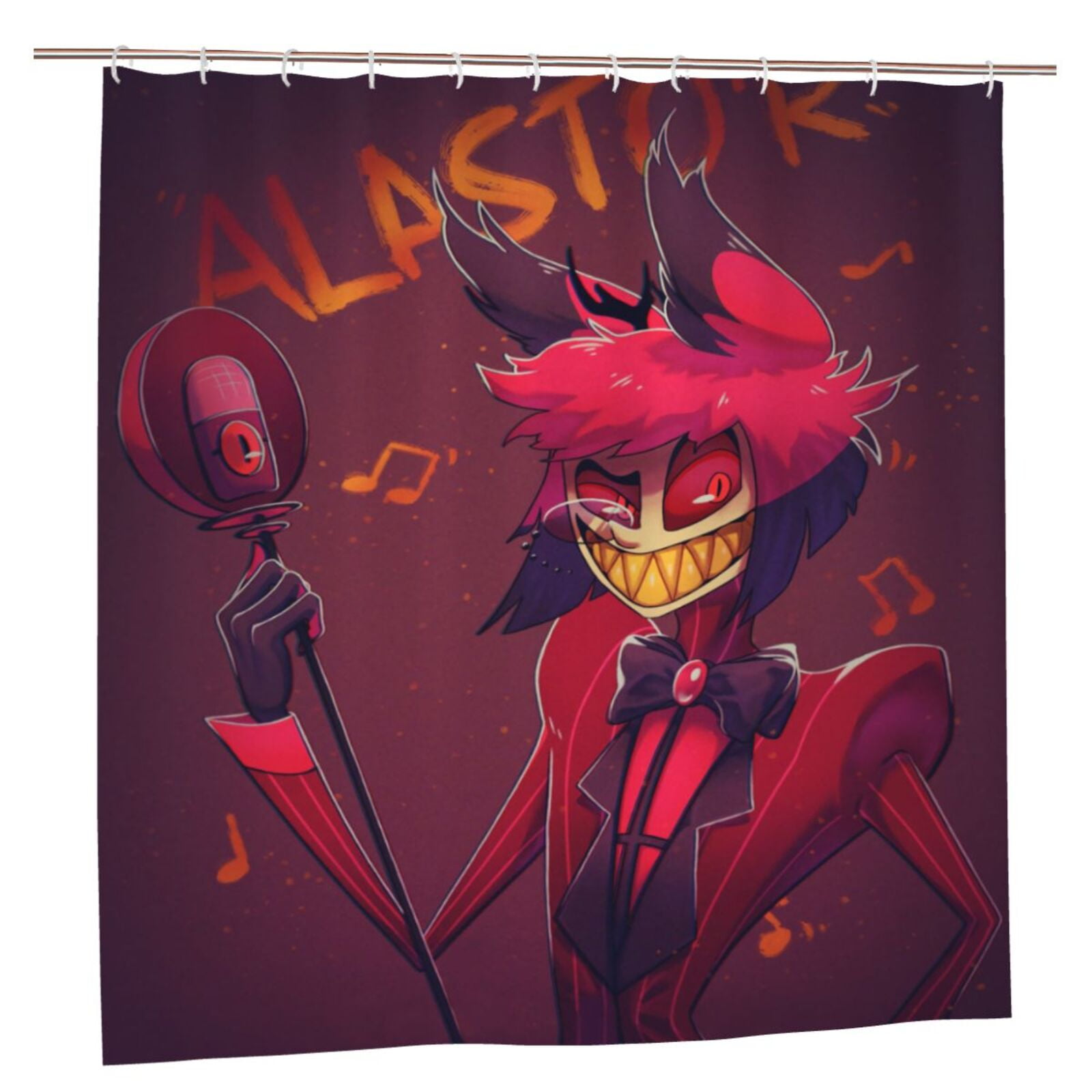 Hazbin Hotel Alastor Shower Curtain, Funny Anime Shower Curtain Sets ...