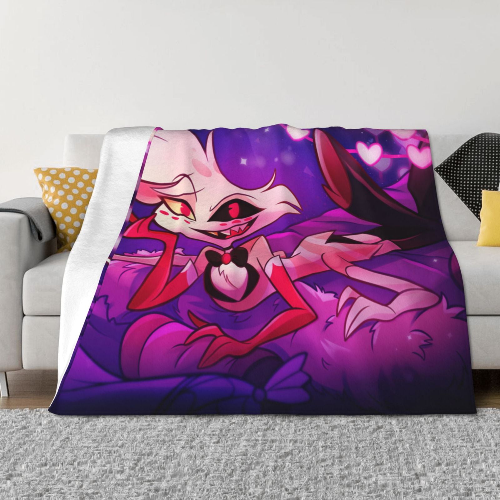 Hazbin Hotel Angel Dust Flannel Blanket Cozy Ultra-Soft Micro Throw ...