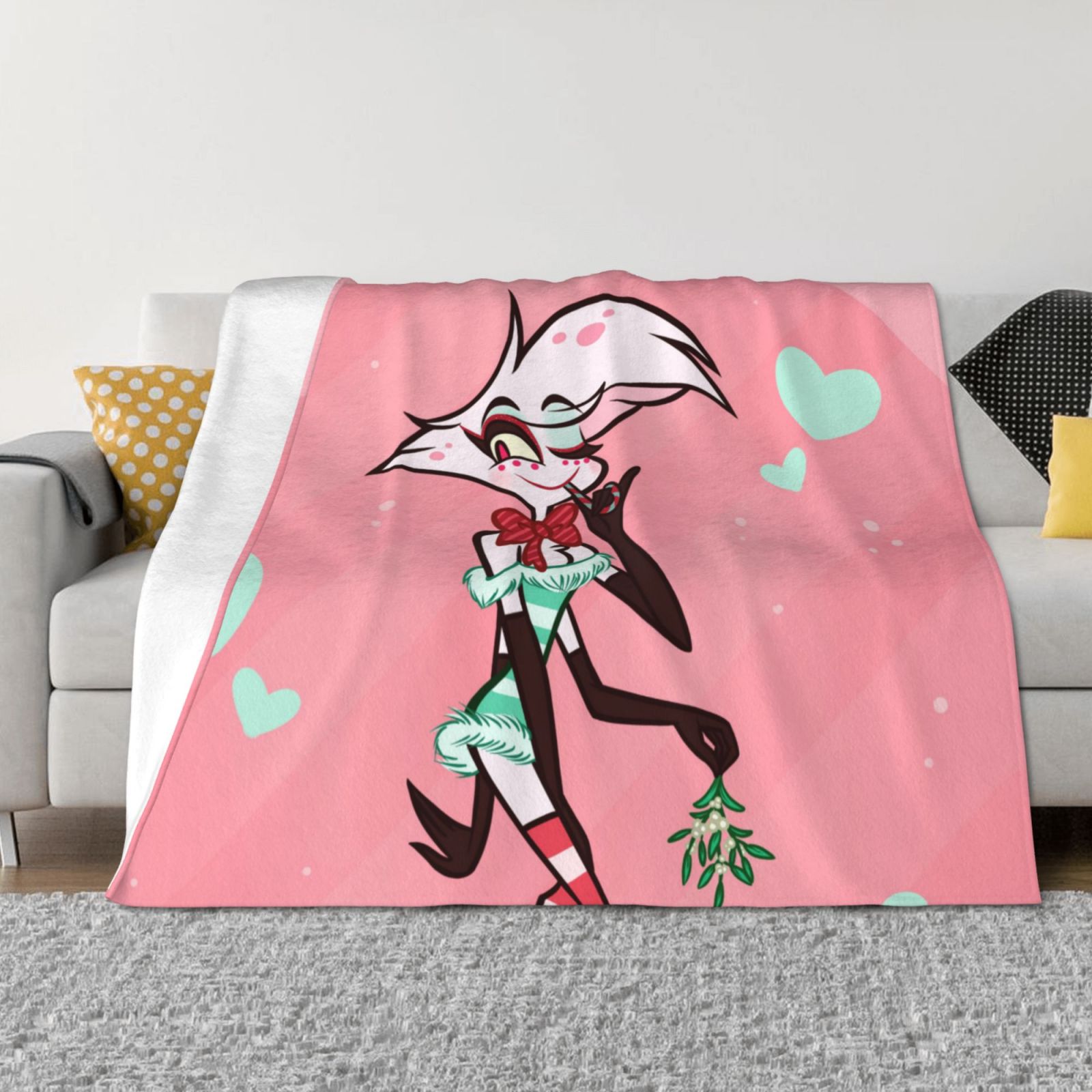 Hazbin Hotel Angel Dust Flannel Blanket Cozy Ultra-Soft Micro Throw ...