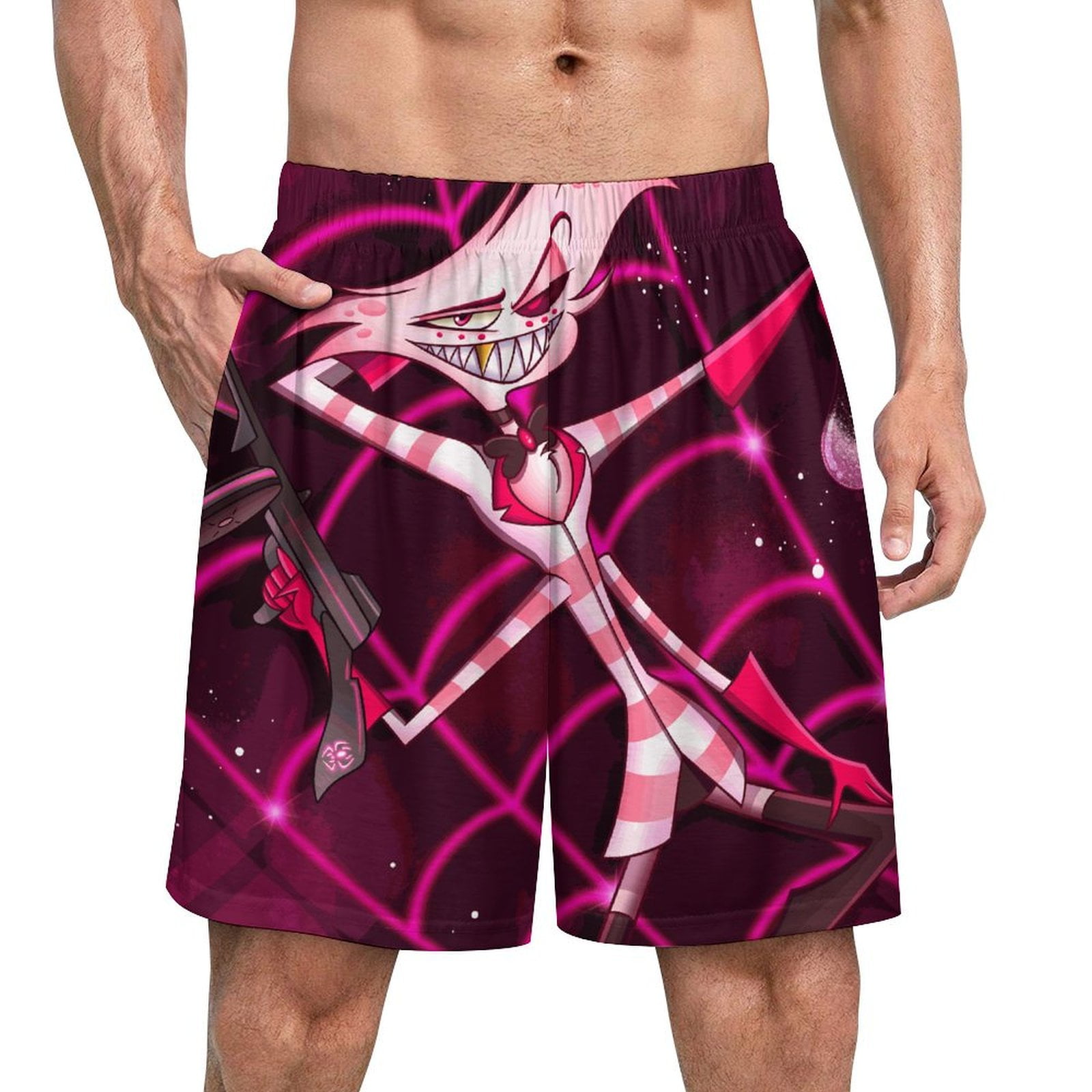 Hazbin Hotel Angel Dust Men's Pajama Pants Sleepwear Lounge Shorts ...