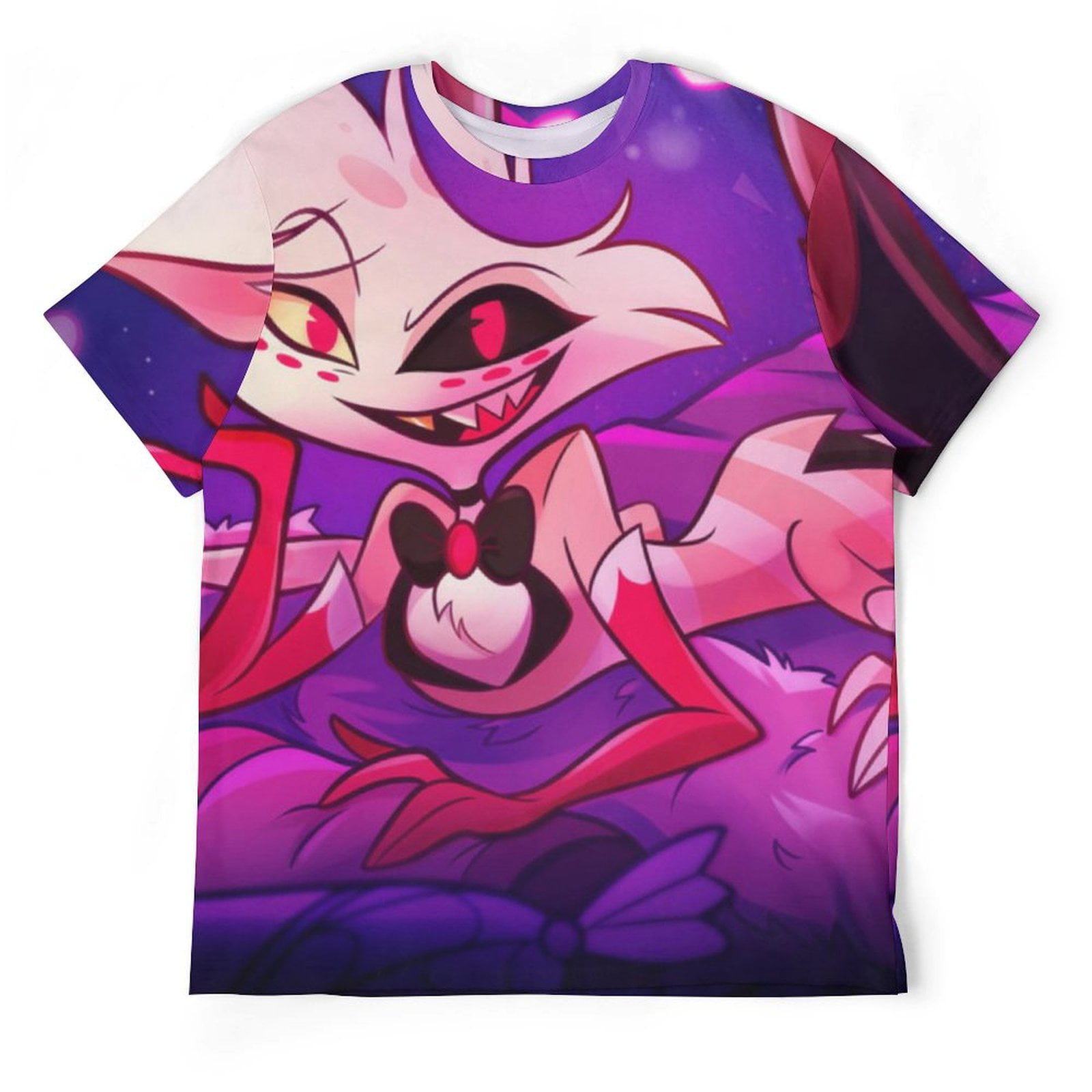 Hazbin Hotel Angel Dust Unisex Short Sleeve T Shirt Daily Novelty 3D ...