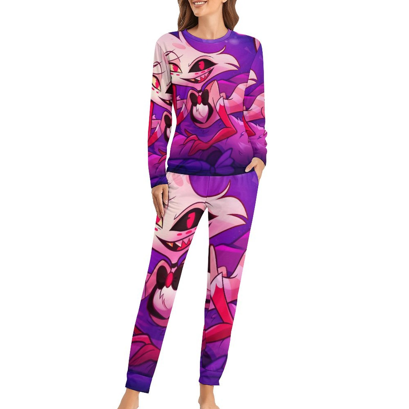 Hazbin Hotel Angel Dust Womens Pajama Set Loungewear Cozy Soft House ...