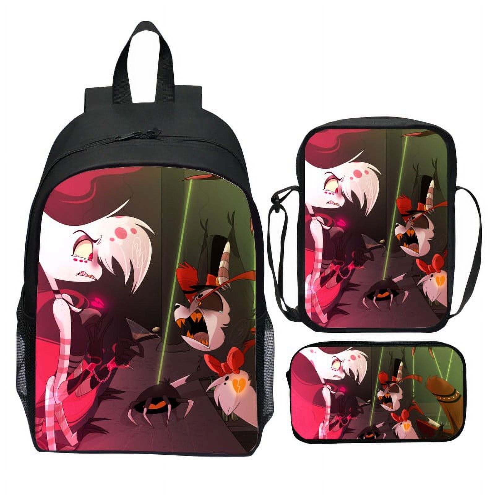 Hazbin Hotel Anime Backpacks Sets, Cartoon Laptop Backpack with Lunch ...