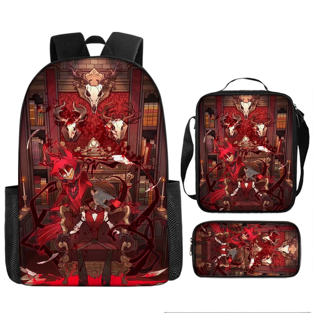 Hazbin-Hotel Anime Backpacks Sets, Cartoon Laptop Backpack with ...
