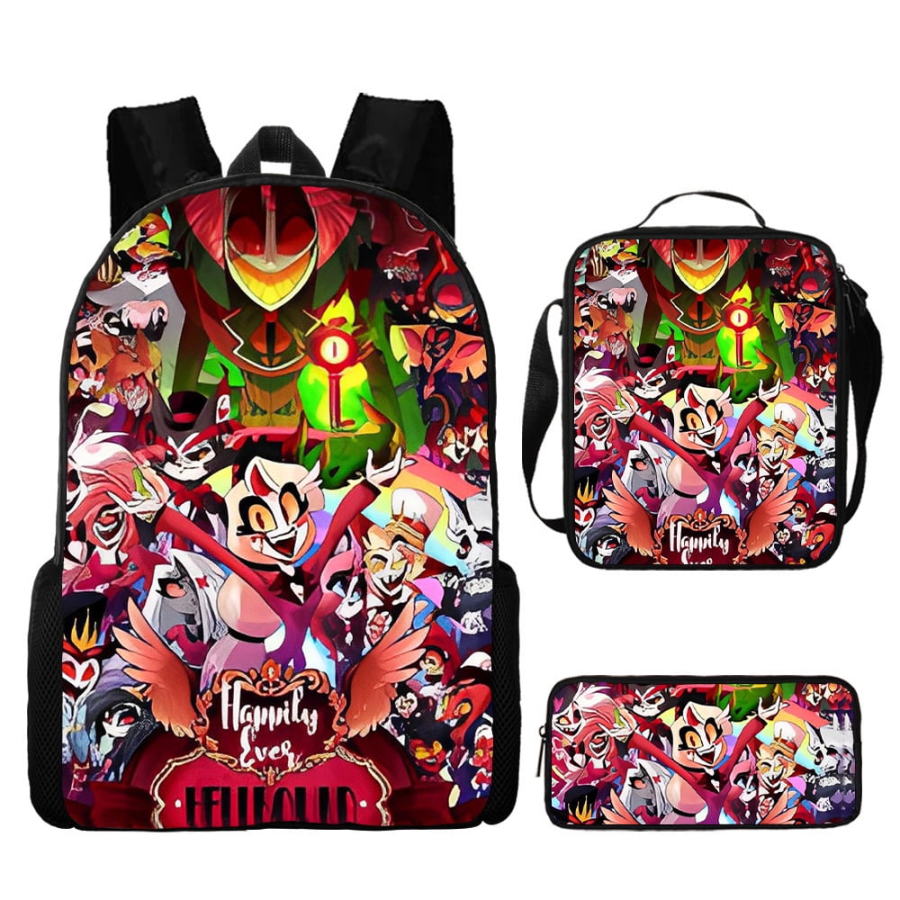 Hazbin-Hotel Anime Backpacks Sets, Cartoon Laptop Backpack with ...