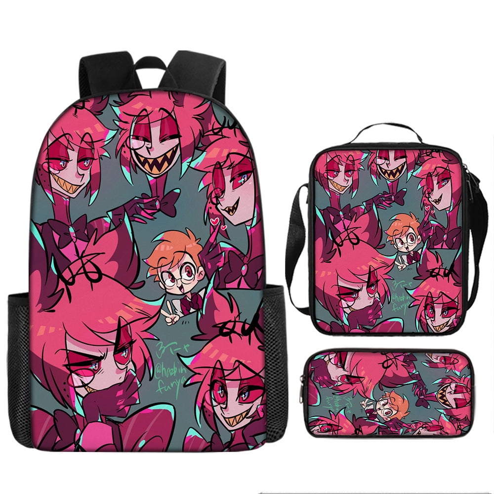 Hazbin-Hotel Anime Backpacks Sets, Cartoon Laptop Backpack with ...
