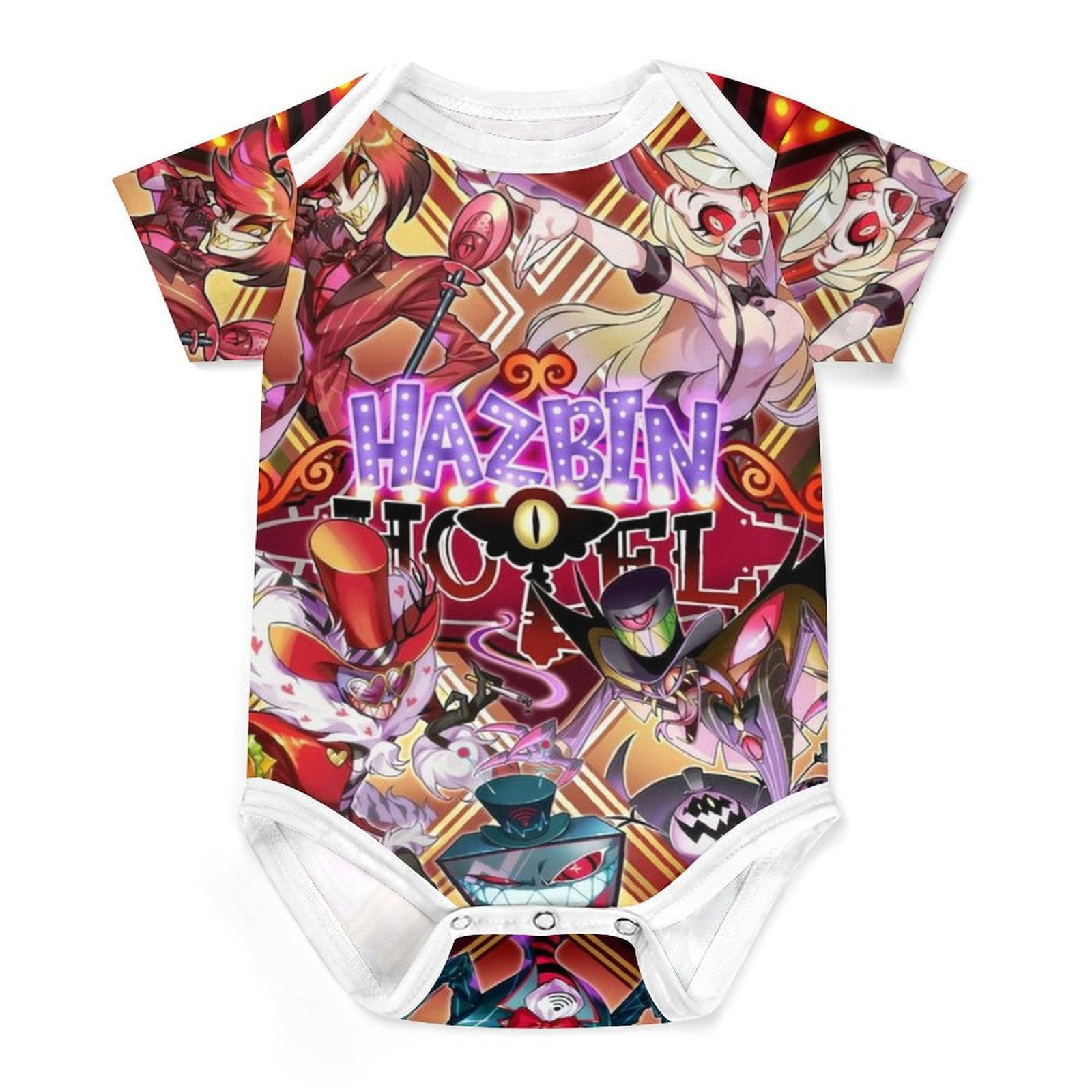 Hazbin Hotel Baby Boy Girl Short Sleeve Romper Clothing Set Print ...
