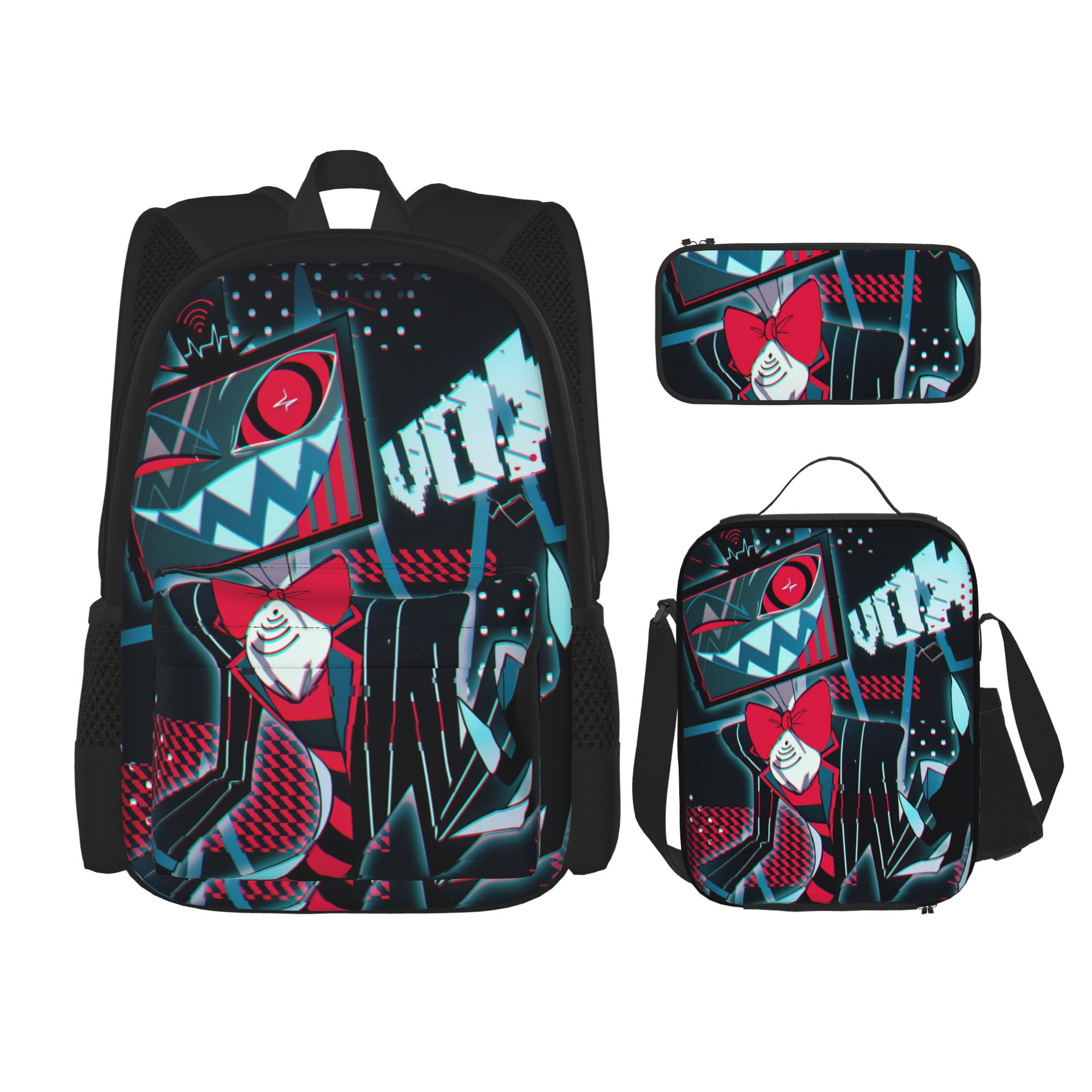 Hazbin Hotel Backpack Set, 3 Pcs Backpack Pencil Case Lunch Bag Casual ...